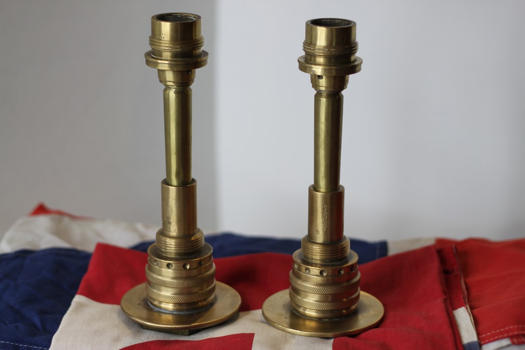 A Pair of Hand Made Brass Trench Art Candlesticks, 225mm in Height - Etsy