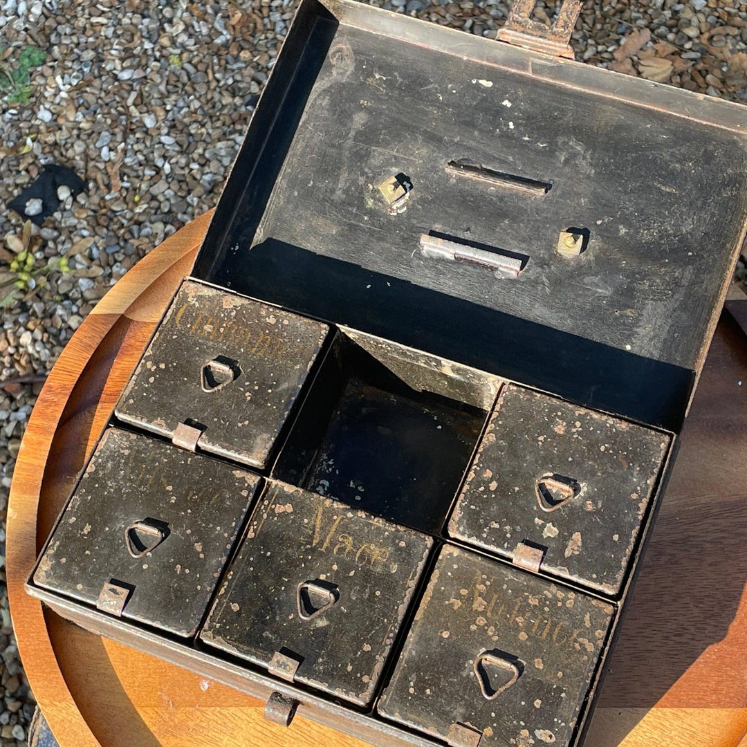 Antique Chefs Metal Spice Storage Box C1860 24x16x8cm - Etsy