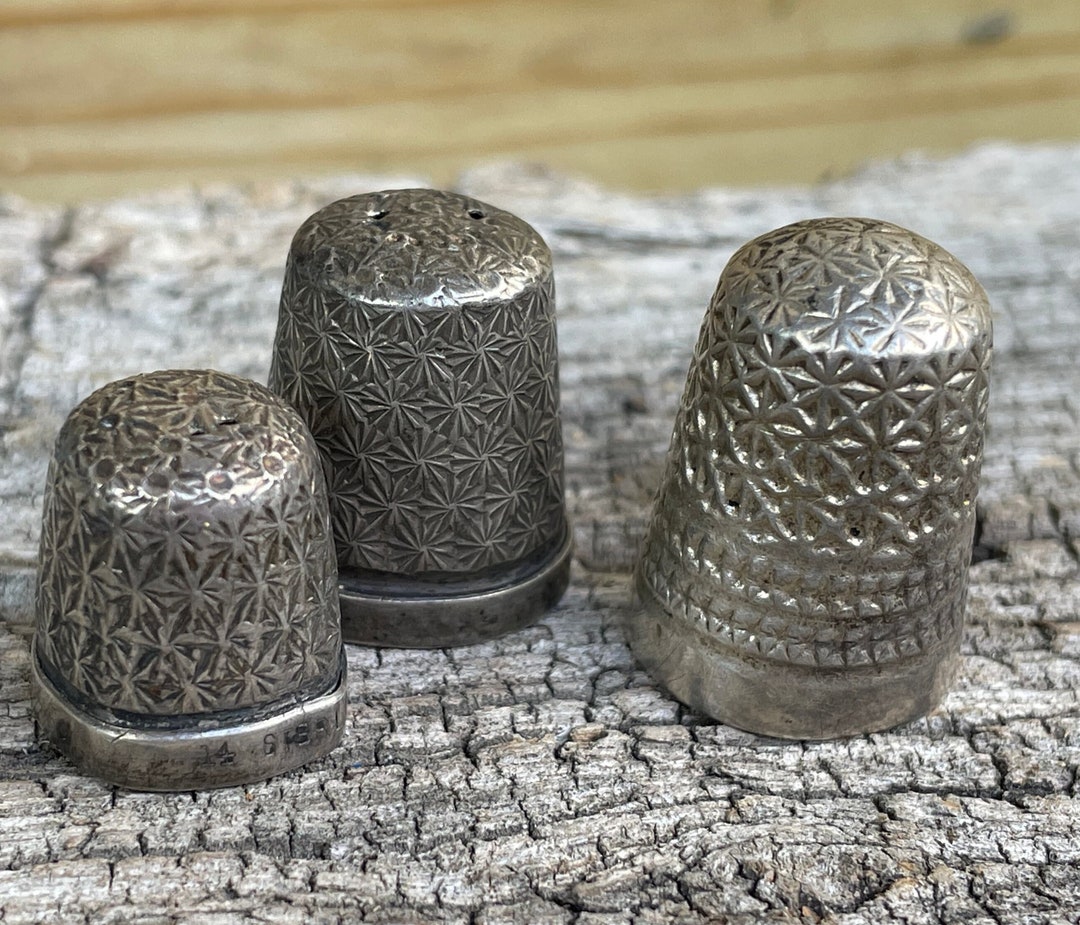 Three Silver Thimbles Charles Horner, Chester Silver ,edwardian ...