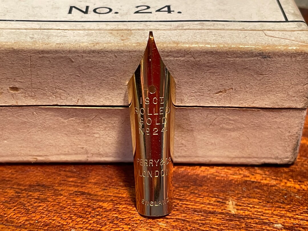 Vintage Perry & Co. No. 24 Nib – 18ct Rolled Gold Dip Pen Nib, London ...