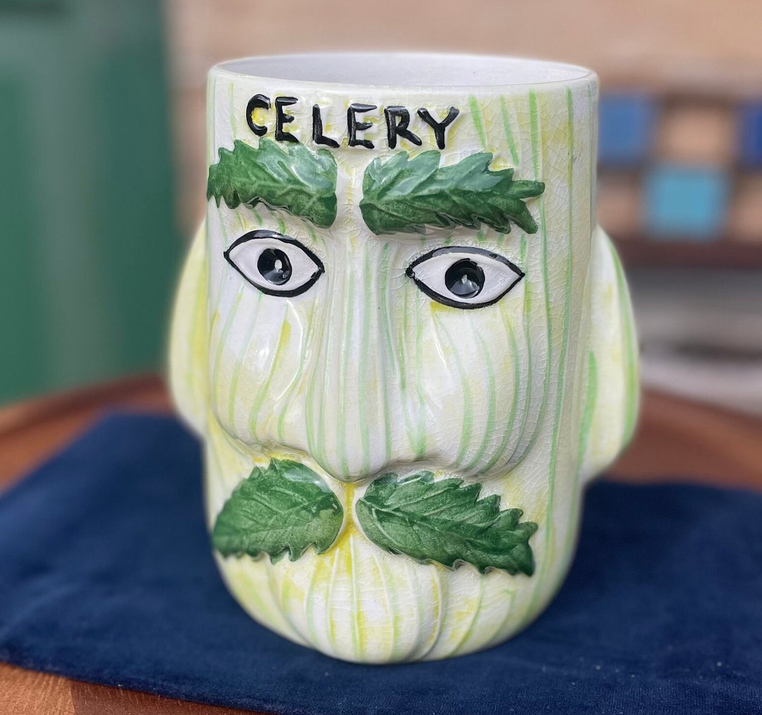 A Vintage Mid Century Twin Faced Mr Celery Ceramic Kitchen Pot by Price and Kensington - Etsy