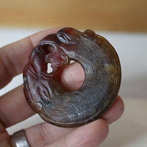 Chinese Red Hardstone Bi Disc Pendant, Chinese Antique, Chinese ...