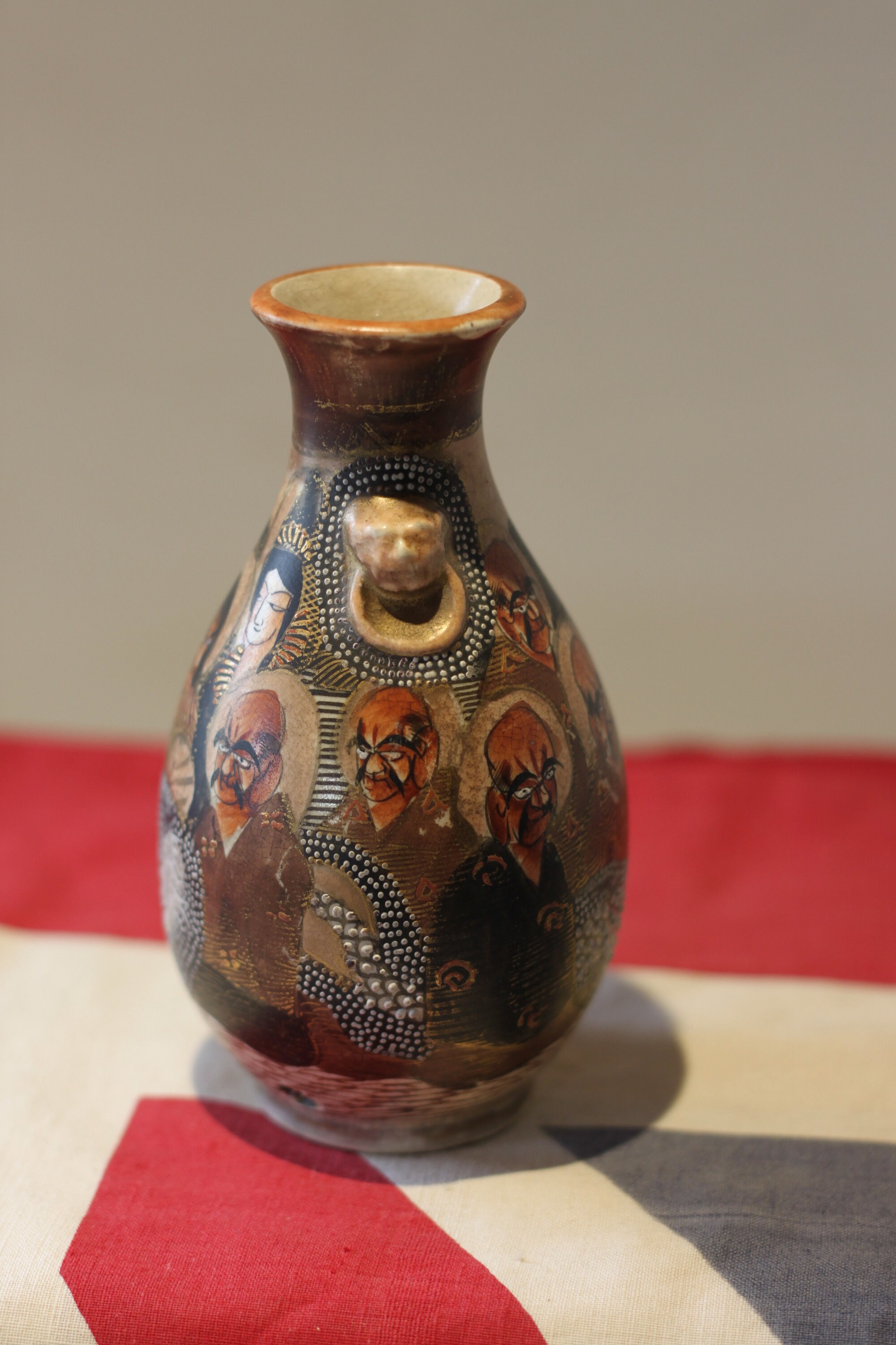 A Thousand Faces Vase Highly Decorated Japanese Ceramic Vase Depicting ...
