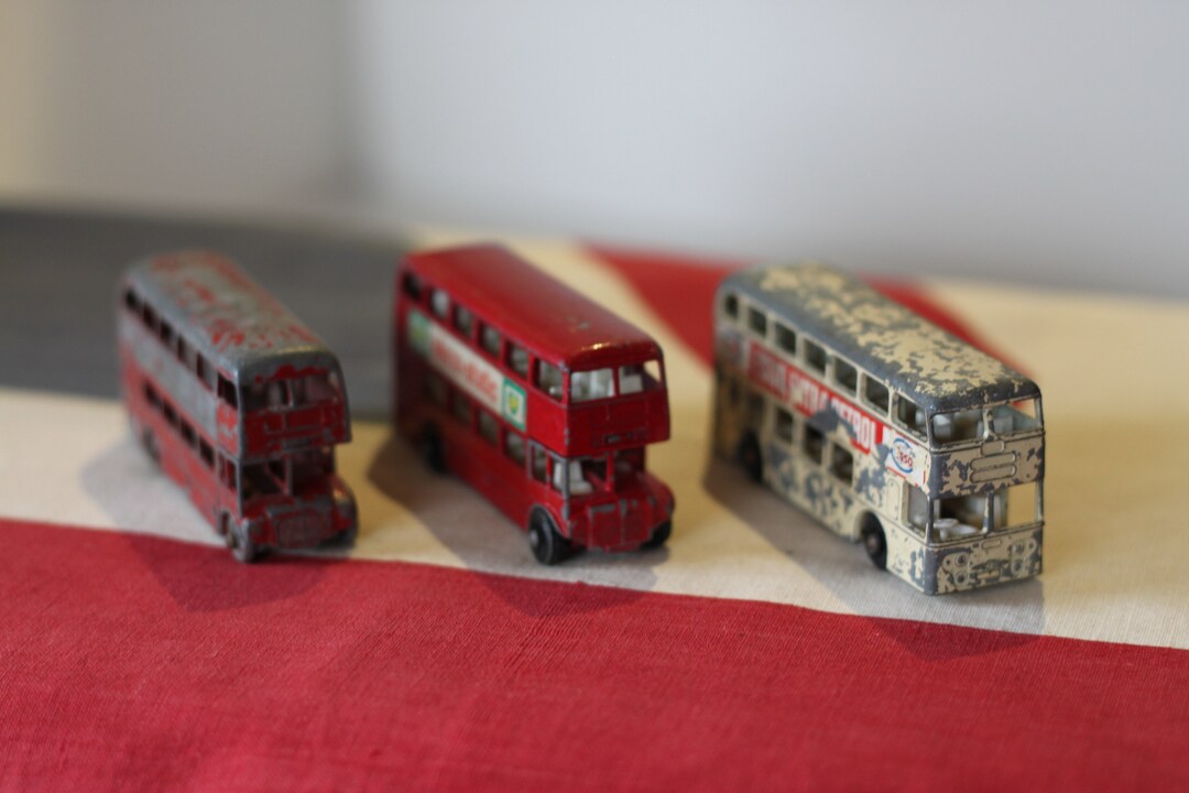 Three Lesney Double Decker Diecast 60's Toy Buses - Etsy