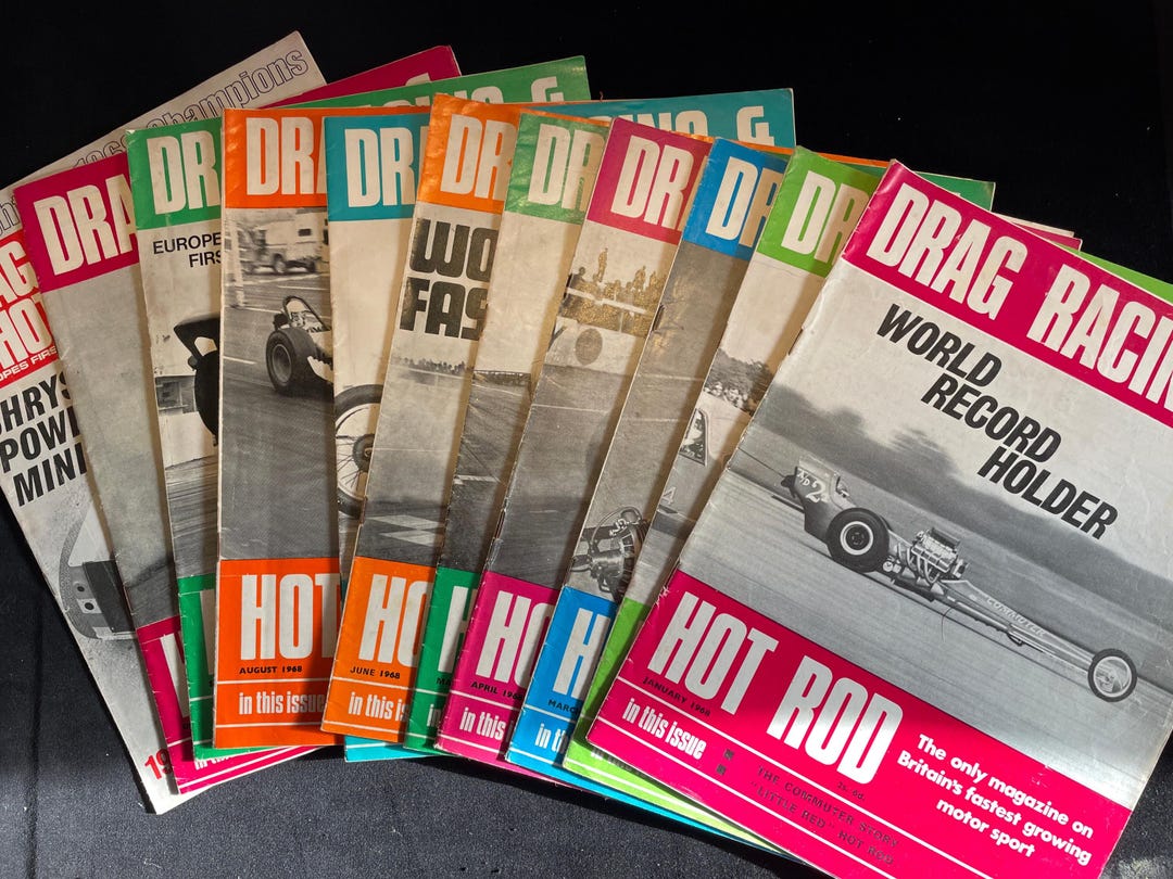 Eleven Original Vintage Drag Racing and Hot Rod Magazines From 1968 - Etsy