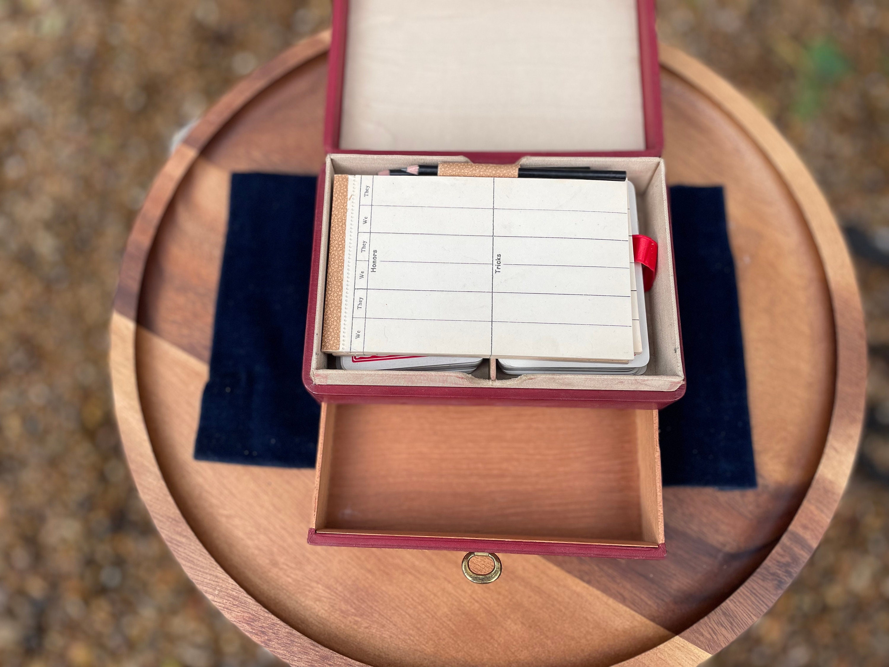 A Vintage Bridge Card Box Cards and Marker Pads 16cm Wide - Etsy