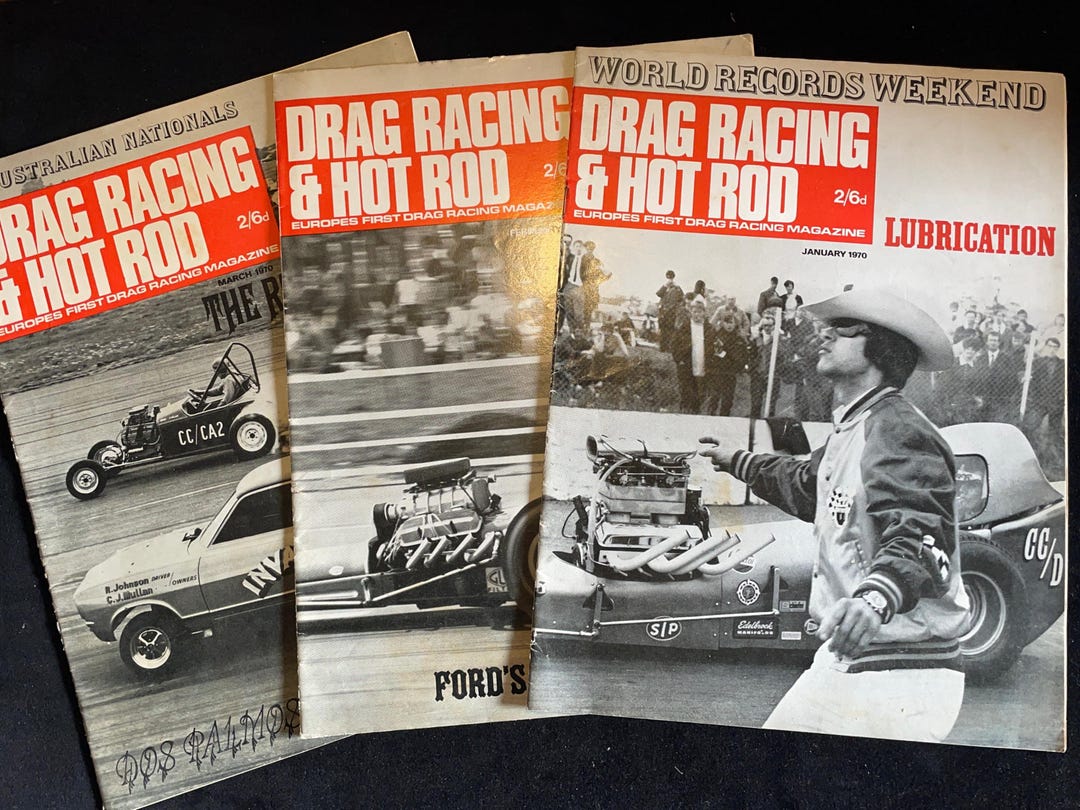 Three Original Vintage Drag Racing and Hot Rod Magazines From 1970 - Etsy