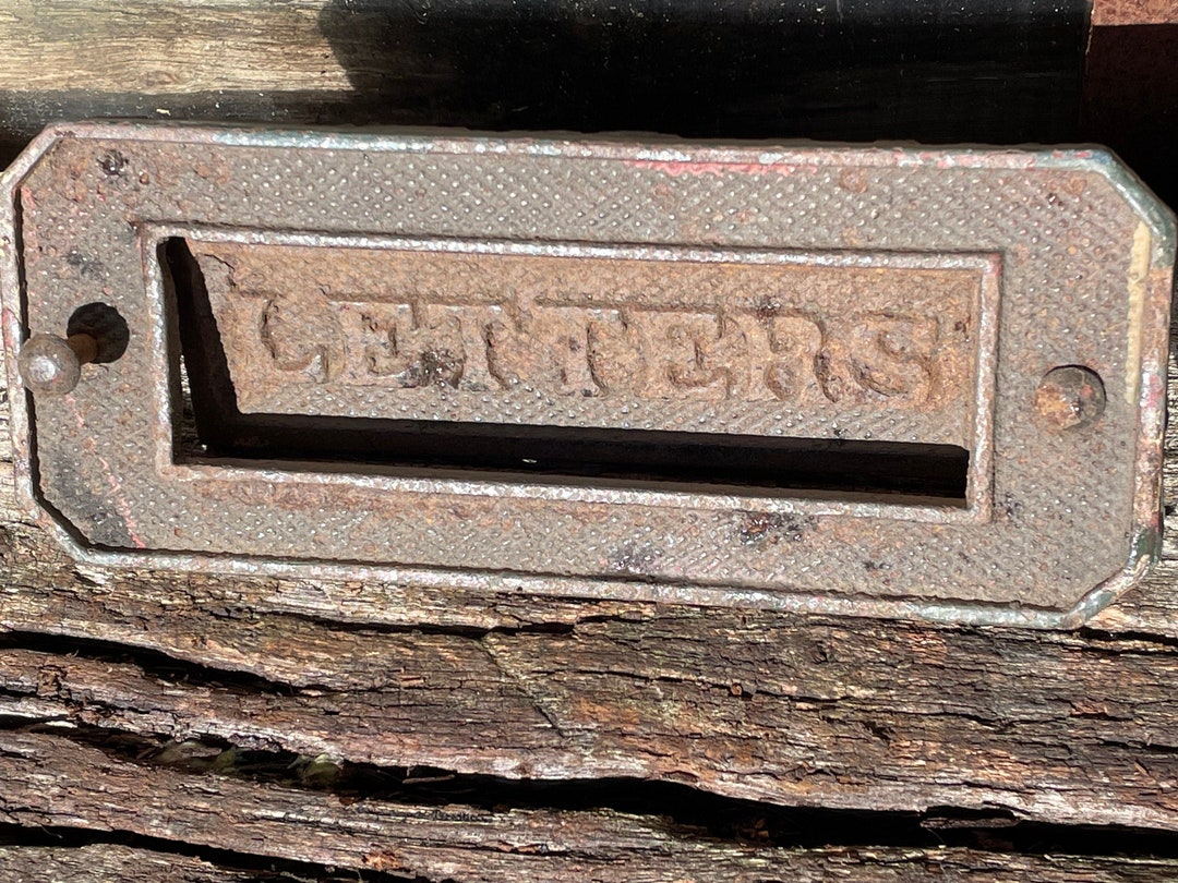 Antique Cast Metal Letter Box Plate – 19cm Fascia Front, Vintage Mail ...