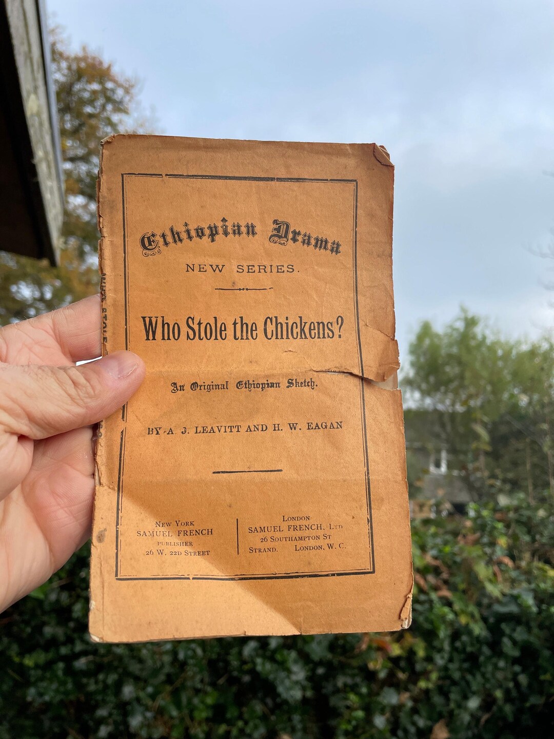 Antique 1870 Ethiopian Drama Pamphlet – Who Stole the Chickens? by ...