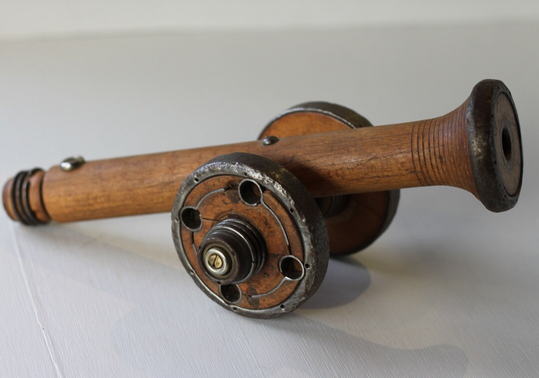 Folk Art Cannon A Folk Art Model of a Cannon Made From Antique Bobbins ...