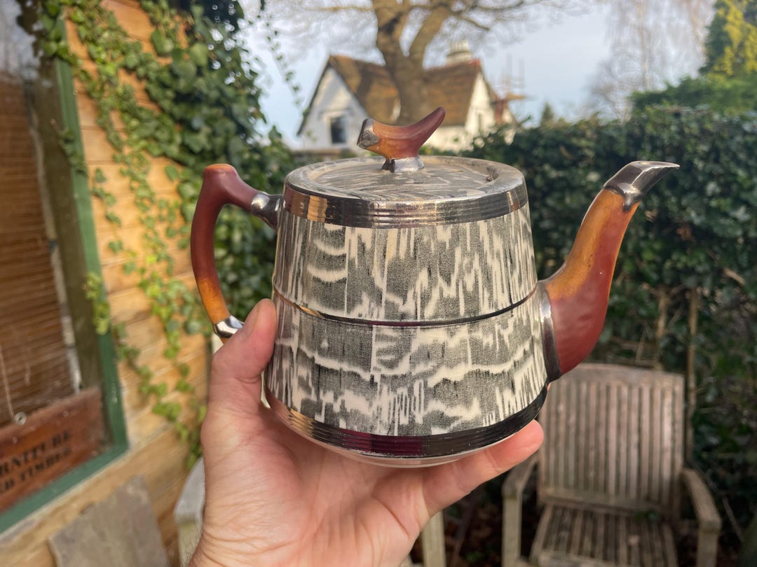 Vintage Arthur Wood Silver Shield Teapot - Bark Effect - England 1950s ...