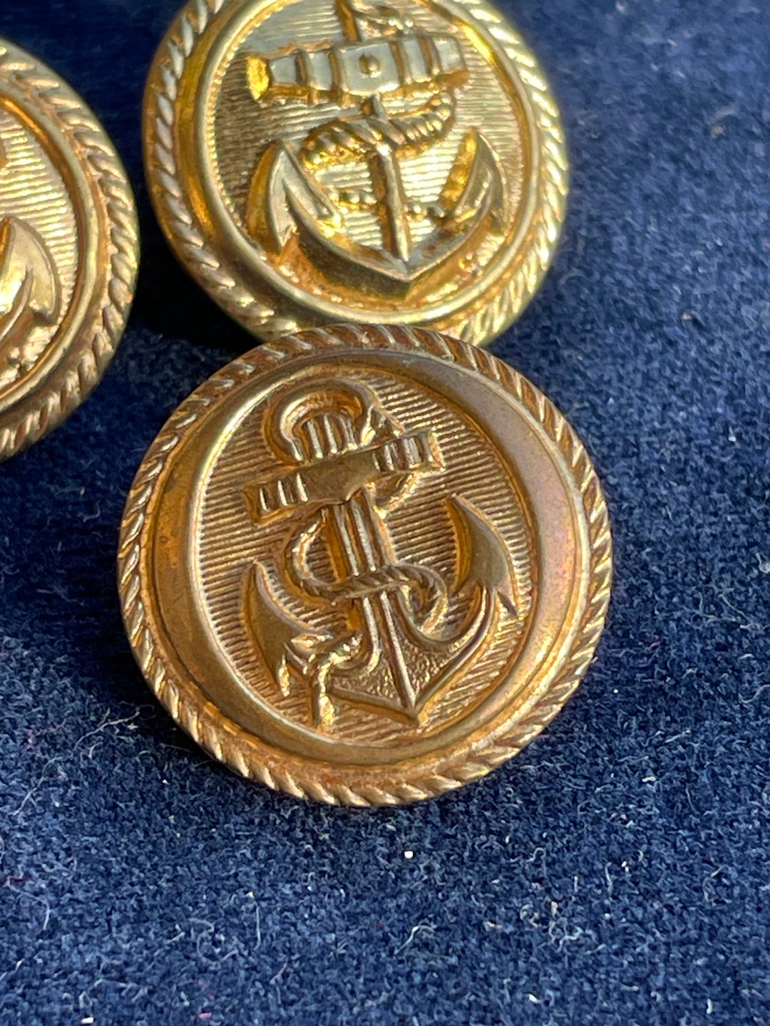 German Navy Uniform Buttons Three German Kriegsmarine/navy Golden ...