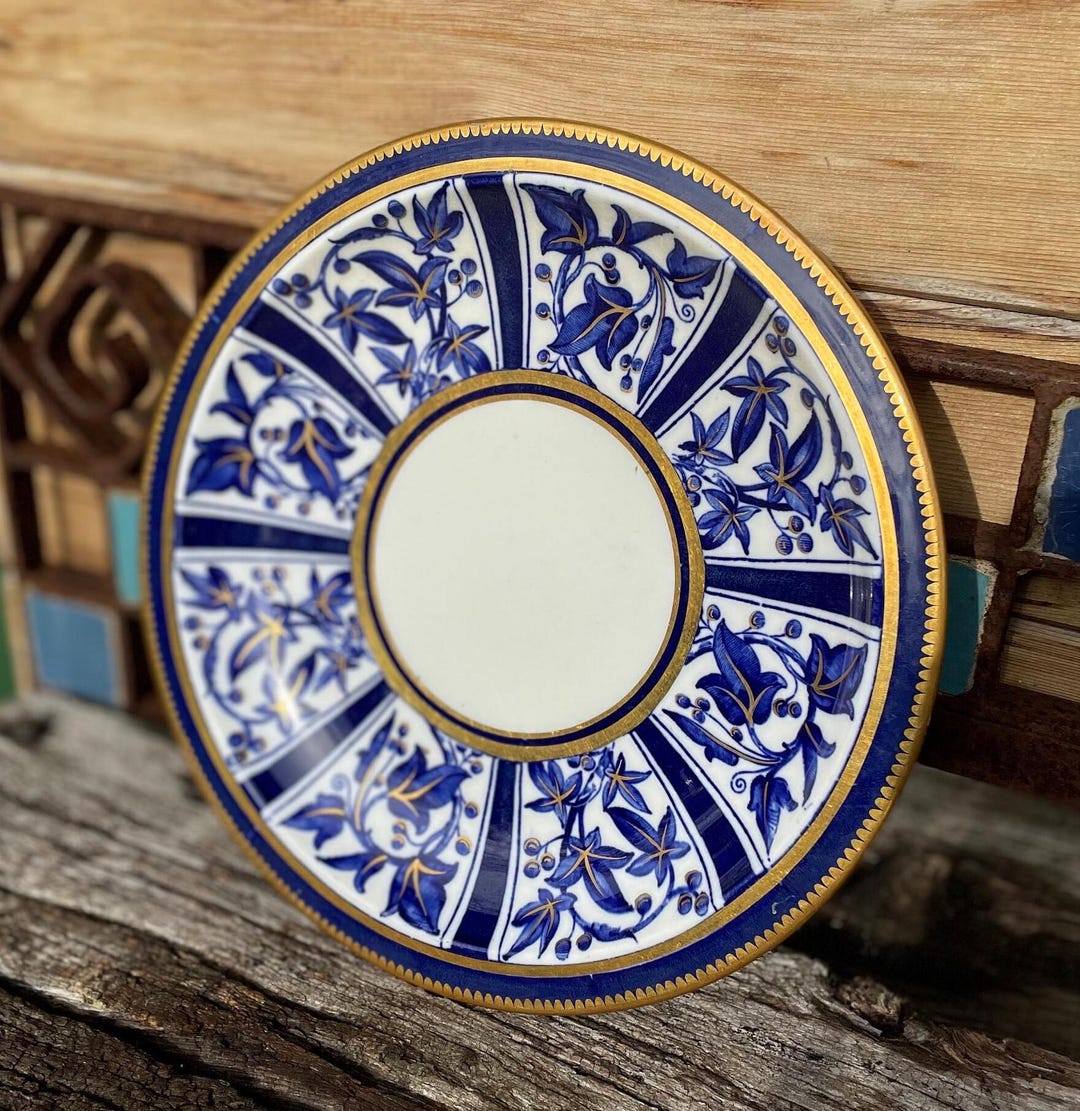 Antique 1874 Blue and White Transferware Plate – Victorian Ceramic With ...