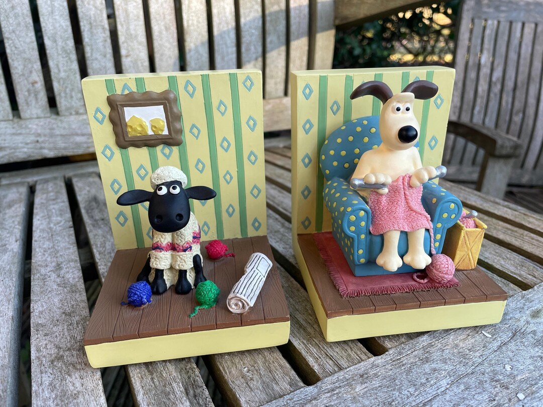 Wallace and Gromit Ceramic Hand Painted Book Ends 11.5cm Tall - Etsy