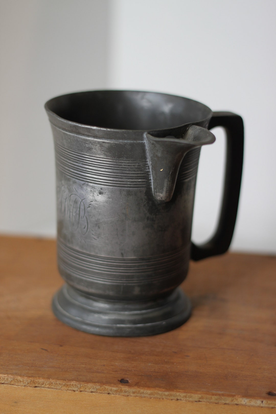 A 19th Century Pewter Side-pouring Jug With Verification - Etsy