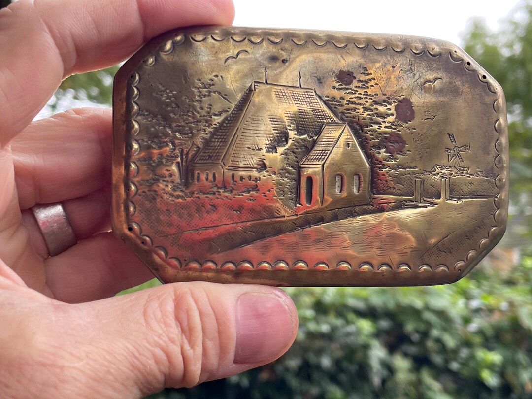 Vintage Embossed Brass Tobacco Tin – Friesche Koper Kunst, Dutch ...