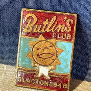 A Rare Vintage Enamel Butlins Club Holiday Camp Clacton 1948 Pin Badge ...