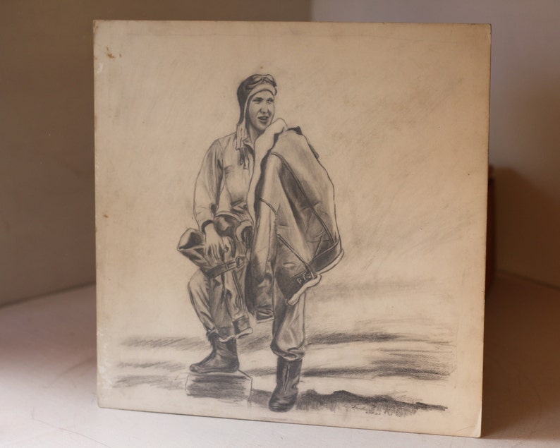 An Original Pencil Sketch of a WW2 Airman in Uniform Signed - Etsy Ireland