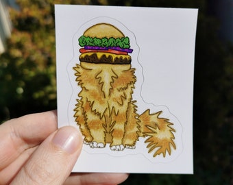 Cat Burger Sticker - Etsy