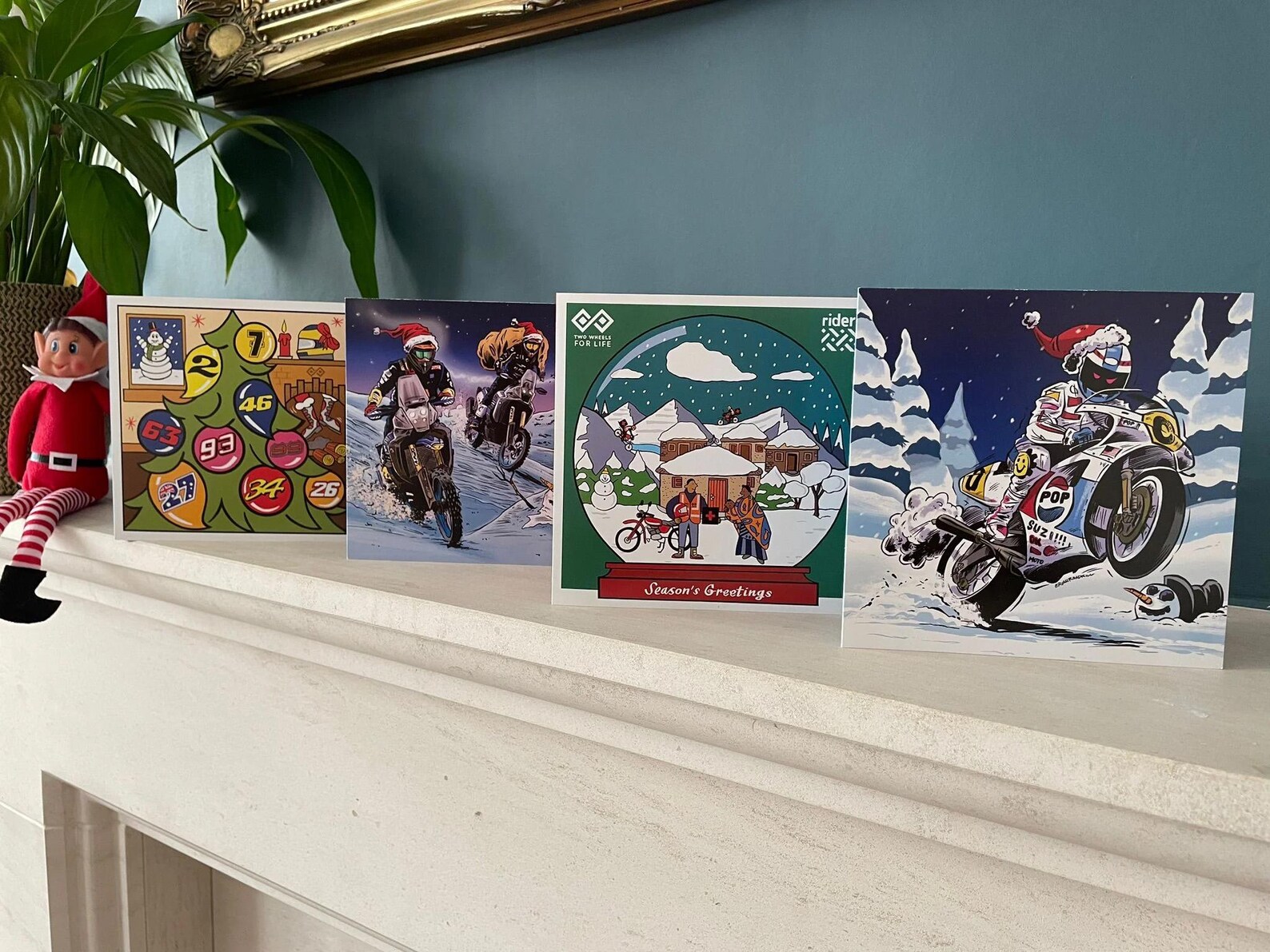 Unique Motorcycle Christmas Cards From Top Artist - Etsy