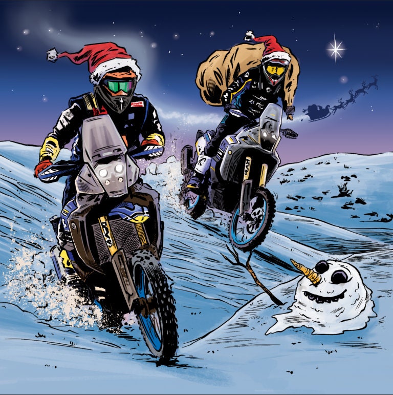 Unique Motorcycle Christmas Cards From Top Artist - Etsy