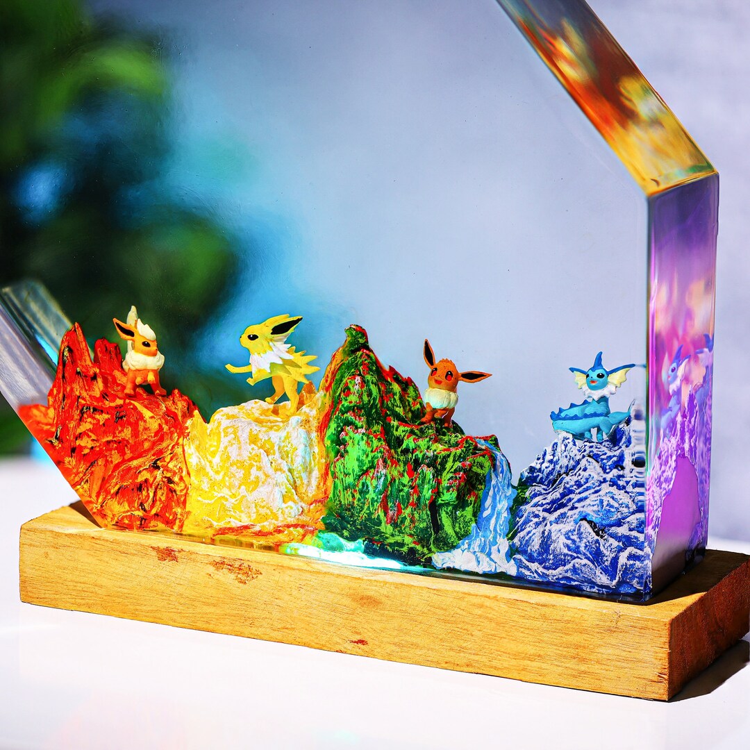 Eevee Evolution Night Light Custom Anime Epoxy Resin - Etsy