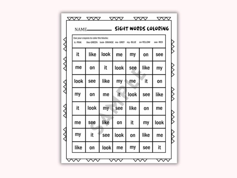 Kindergarten Sight Words Worksheets Bundle | 120+ Printable Fry First ...