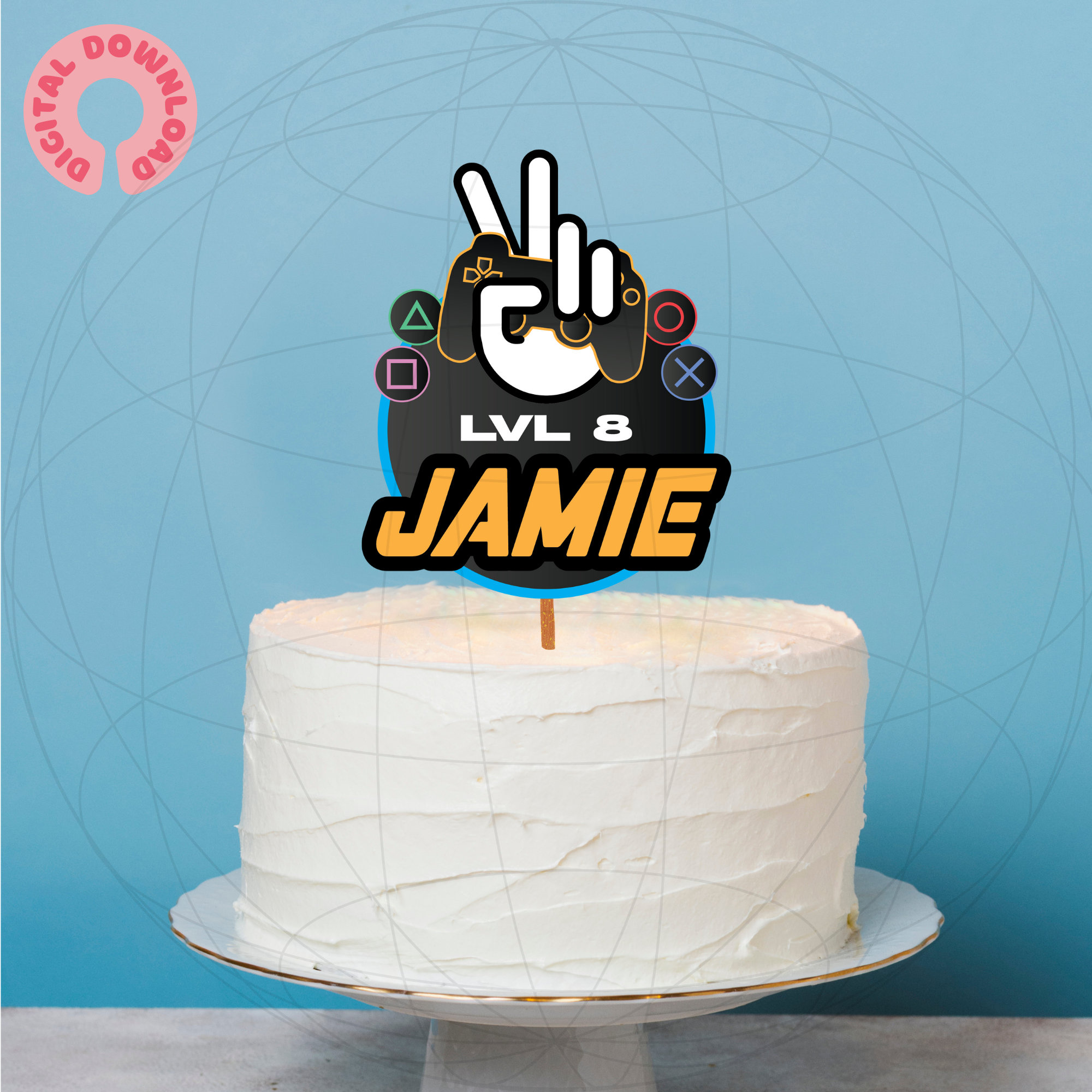 Digital File ONLY Cake Topper Game Playstation PS Console Theme ...