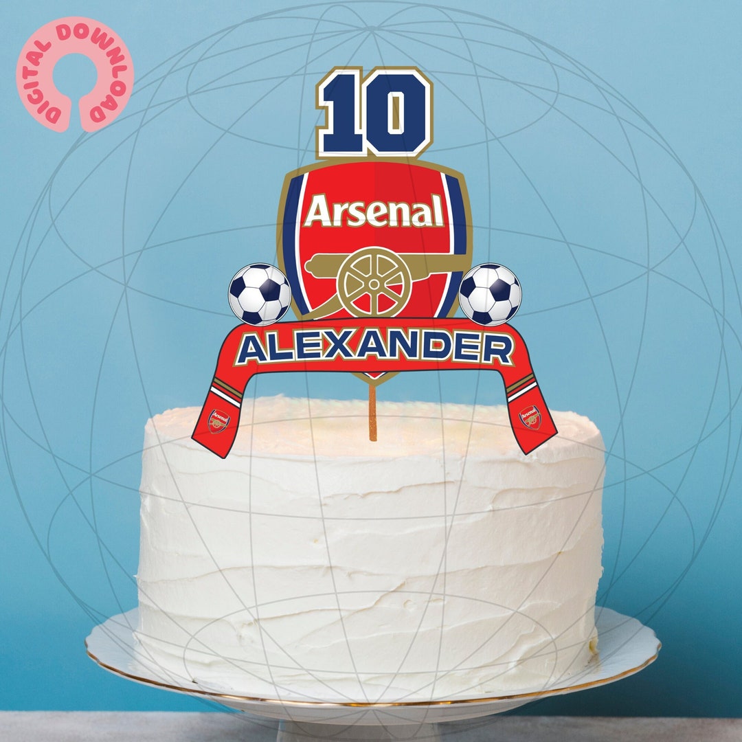 Birthday Theme Party Arsenal Cake Topper Digital Printable - Etsy