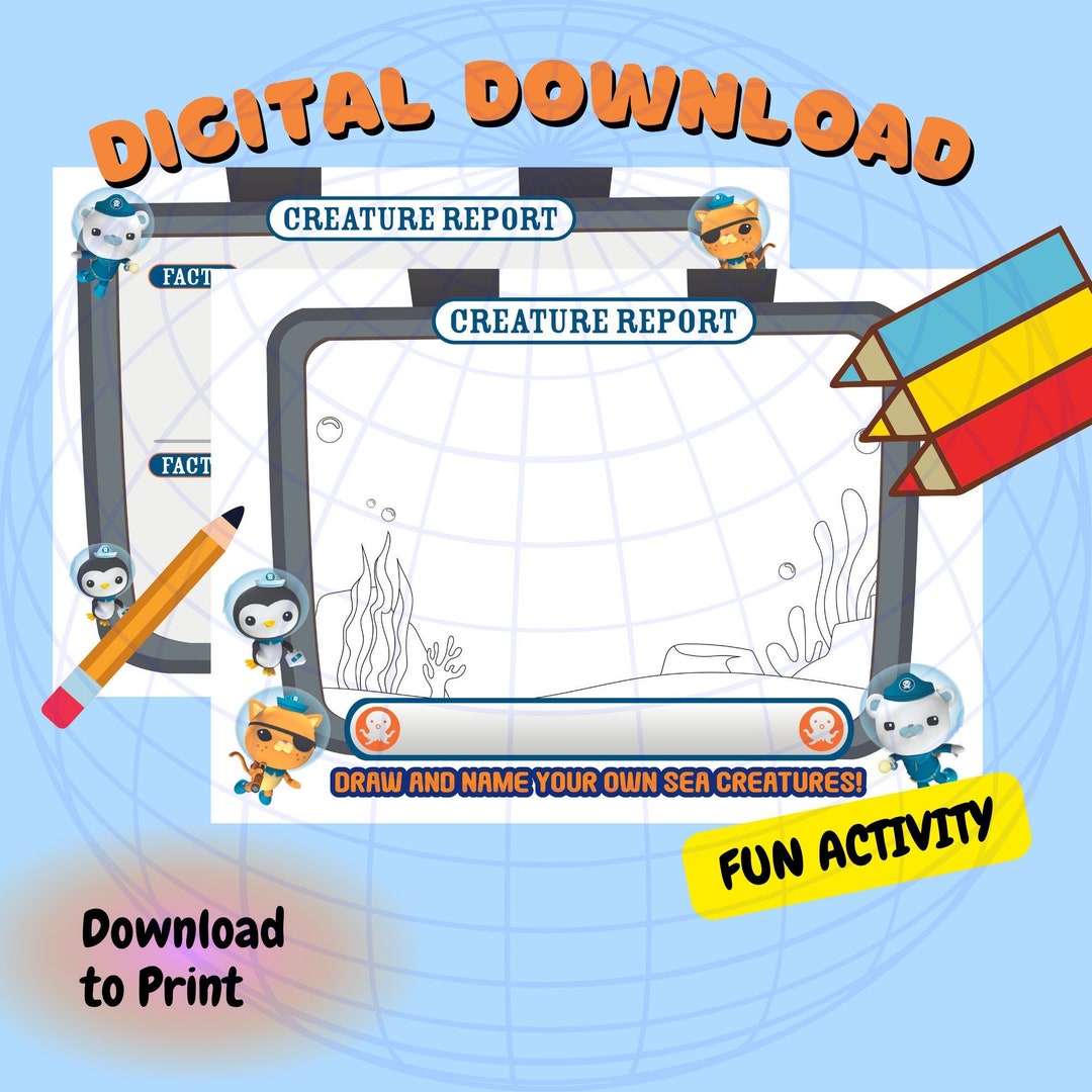 Octonauts Creature Report Activity Digital Printable Download - Etsy