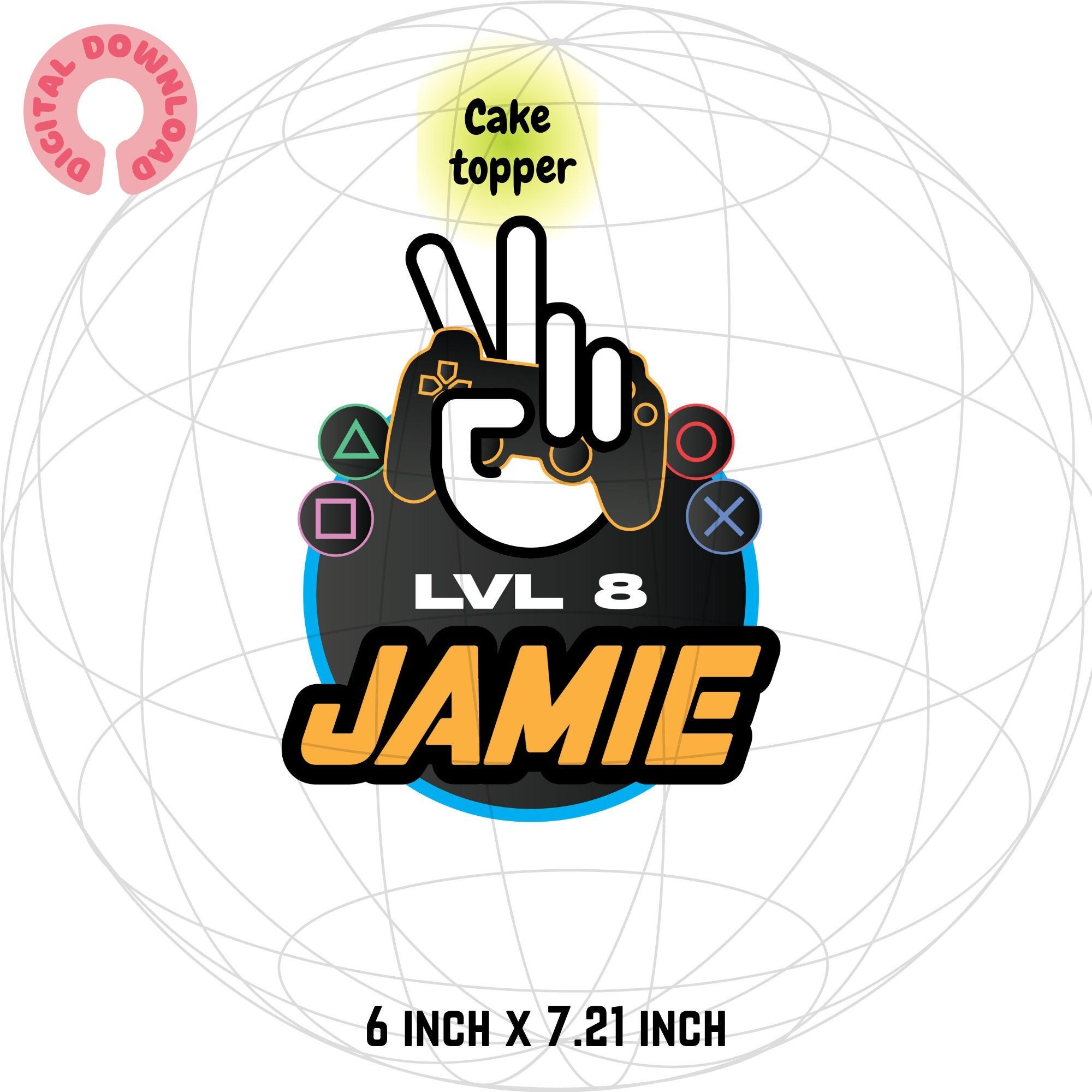 Digital File ONLY Cake Topper Game Playstation PS Console Theme ...