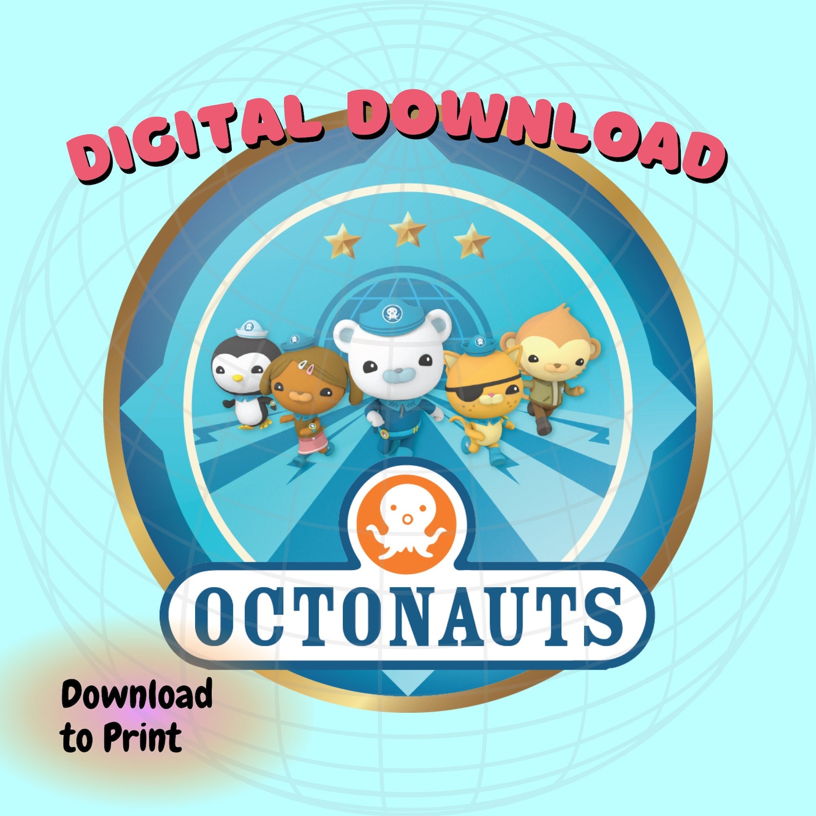 Octonauts Badge Digital Printable Birthday Party PDF - Etsy España
