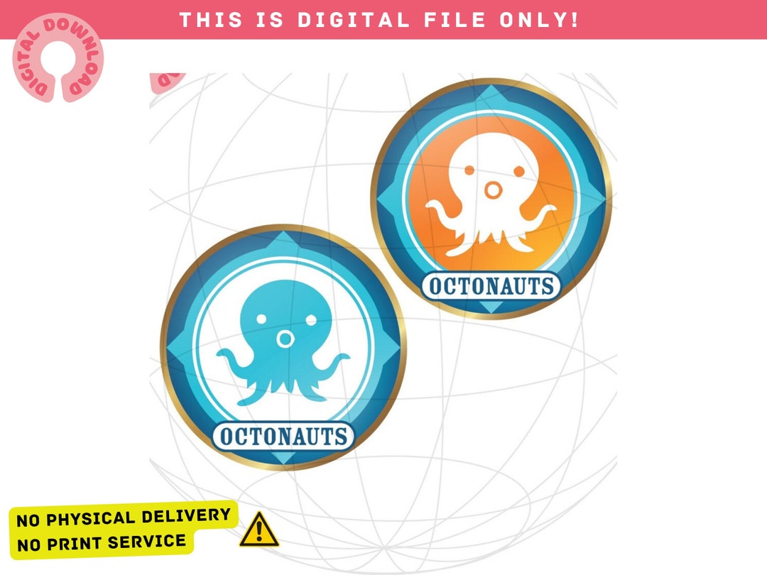 Badge Digital Printable, Birthday Party PDF, Topper Sticker Octo - Etsy