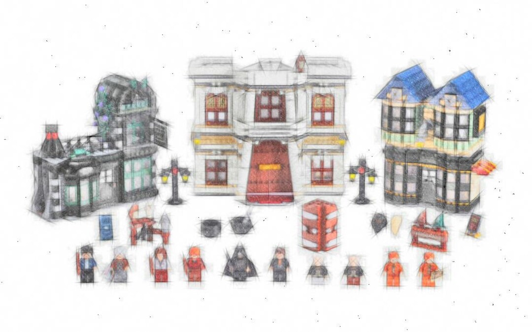 New Harry Potter Diagon Alley Building Blocks Set - Etsy