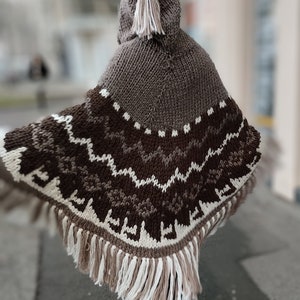 Alpaca Thick Peruan Ponchos, Hand Knit Oversize Poncho, Chunky Knit ...