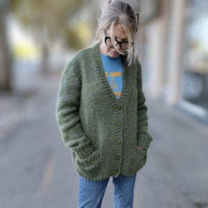 Kurt Cobain's Cardigan, Iconic Khaki Mohair Cardigan MTV - Etsy