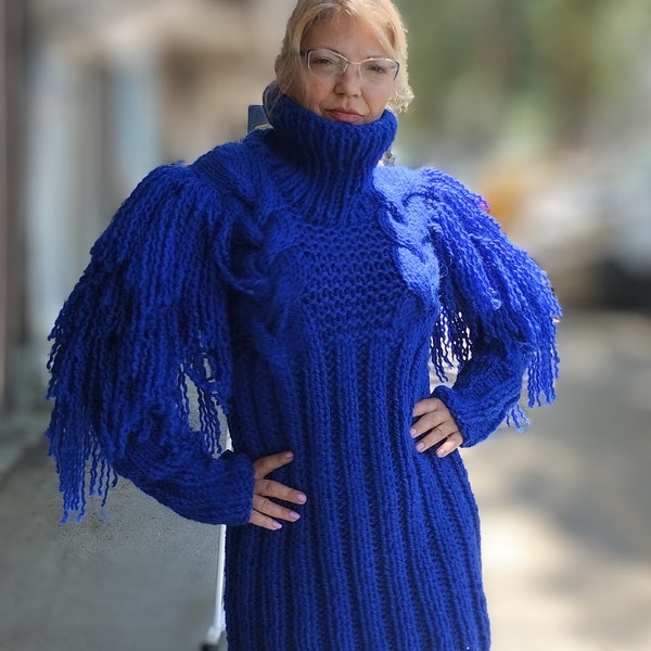Royal Blue Chunky Sweater - Etsy