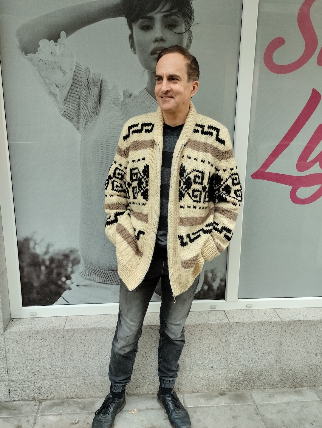 100% Merino Wool, the DUDE the Big Lebowski Inspired Cardigan, Zipper ...