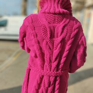 Floor Length Sweater Cardigan, Soft Wool Cable Knit Jumper, Oversize ...