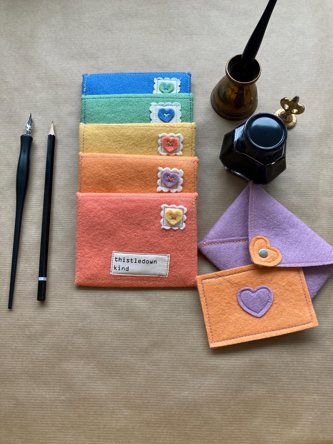 Felt Envelope Toy: Pastel Wool Love Letters, Pretend Play Set - Etsy