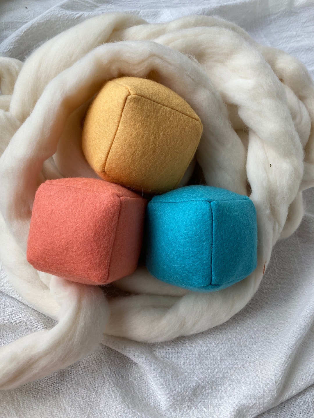 Rainbow Pastel Wool Felt Toy Blocks - Customizable, Choose Your Own ...