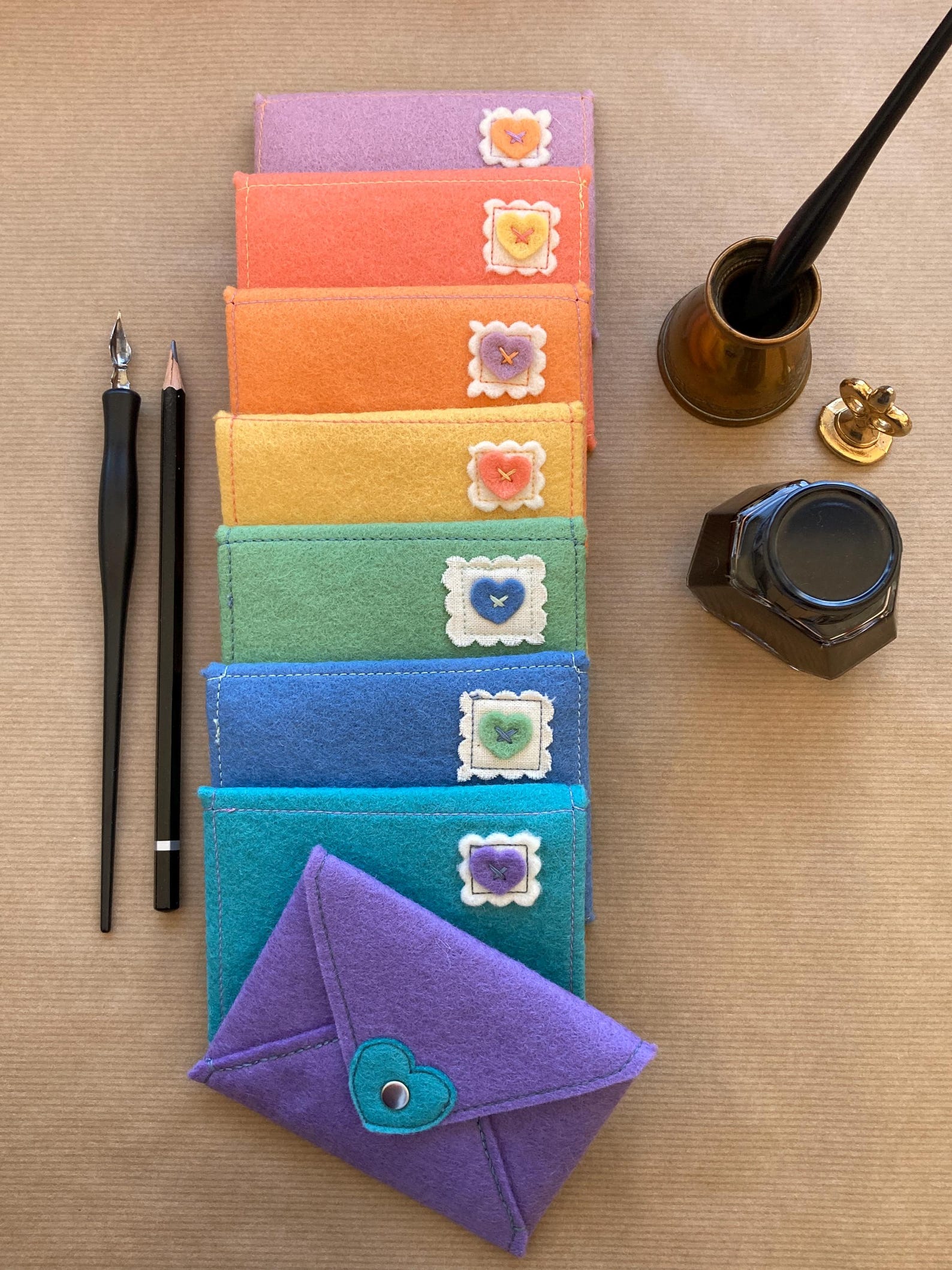 Felt Love Letter Toy: Pretend Play Wool Envelopes, Set of 8 - Etsy