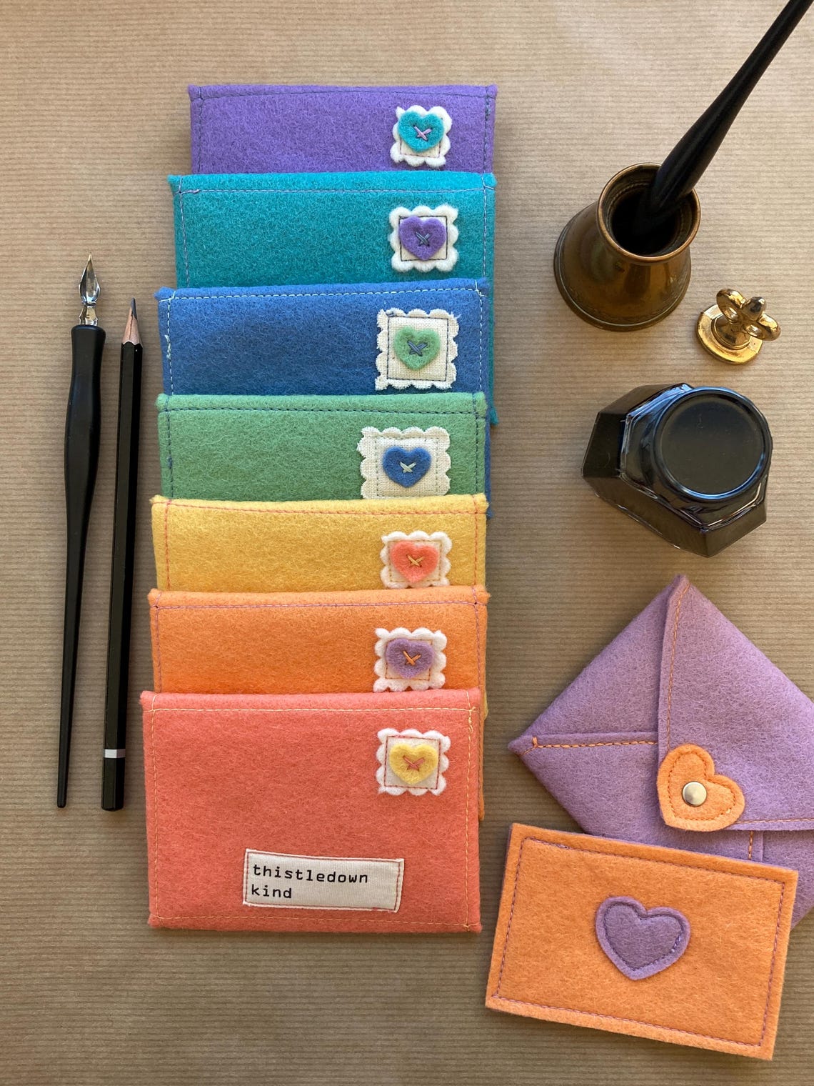 Felt Love Letter Toy: Pretend Play Wool Envelopes, Set of 8 - Etsy