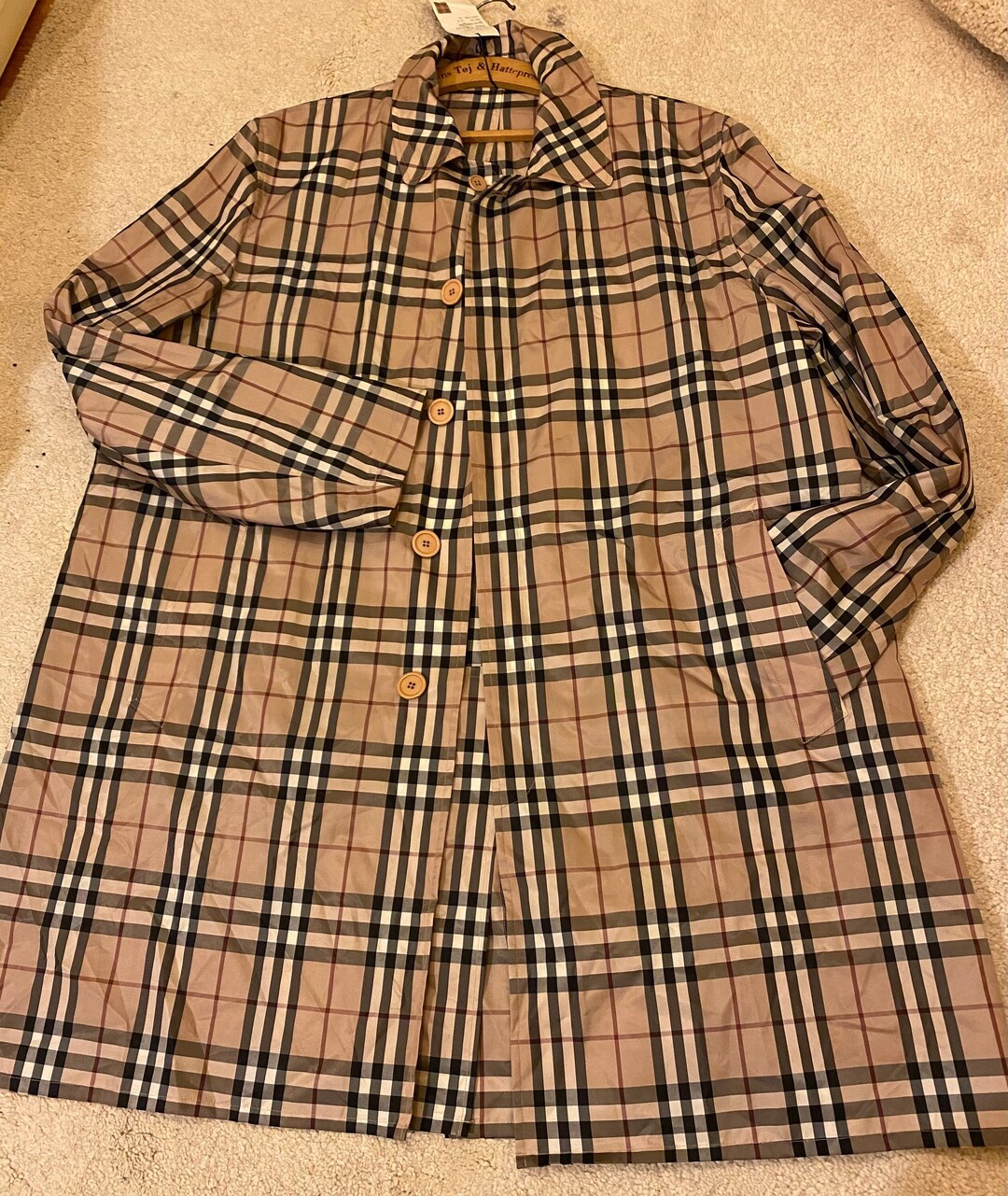 New Burberry Trench Coat Burberry Check Print Burberry - Etsy