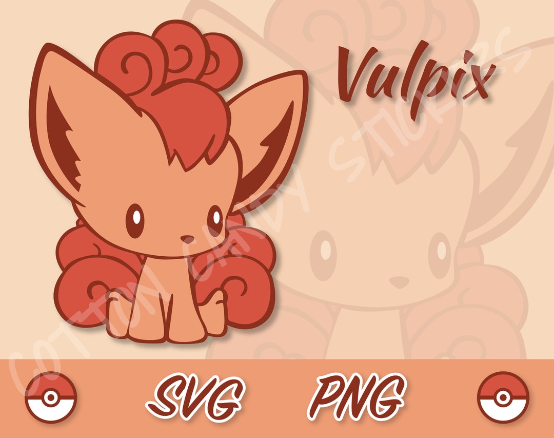 Vulpix Svg Chibi Vulpix Png Layered Silhouette Print Etsy