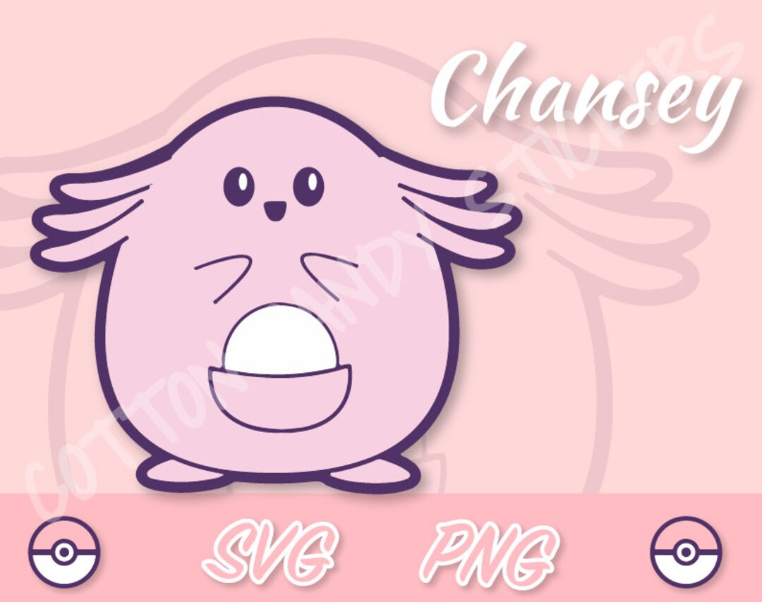 Chansey SVG Chibi Chansey PNG Layered Silhouette Print - Etsy