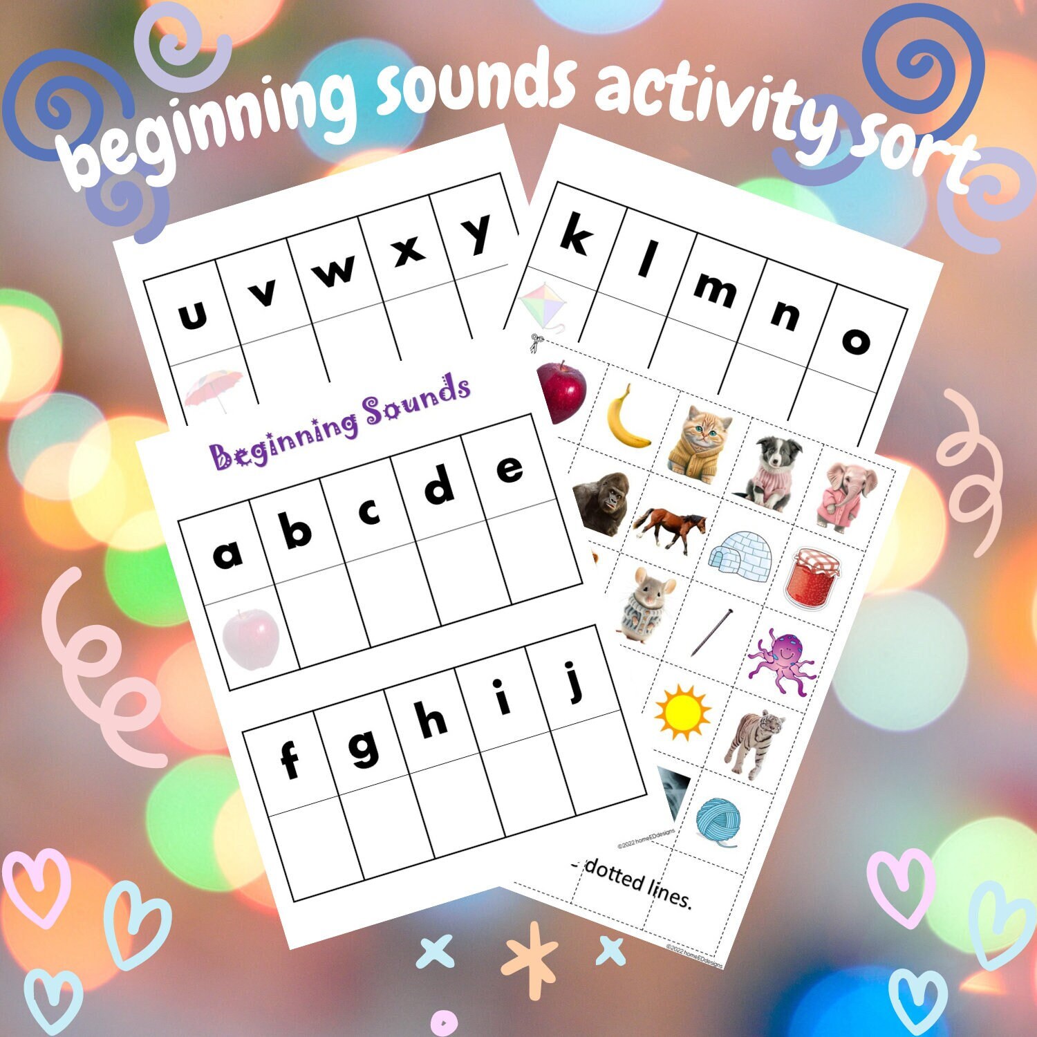 Beginning Sounds Activity, Prek, Kindergarten, Homeschool, Sound ...