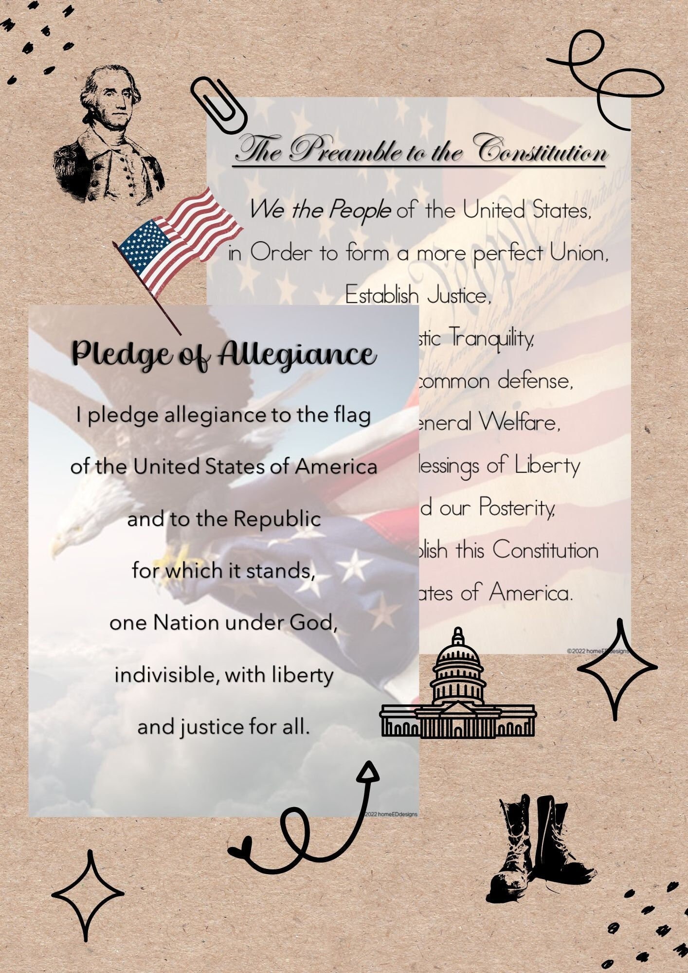 National Anthem, Pledge of Allegiance, Preamble to the Constitution ...