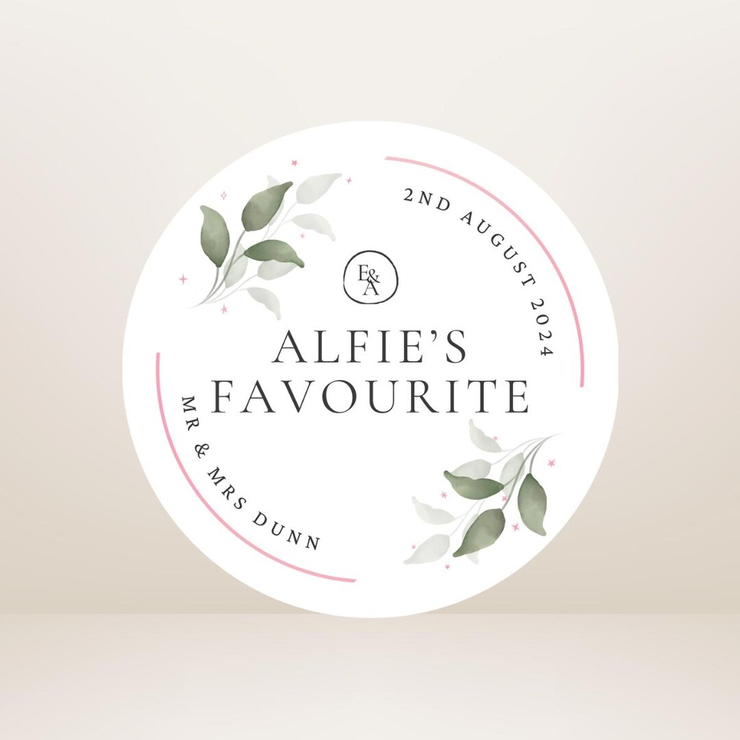 Editable Wedding Favor Sticker Template – Custom Round Label ...