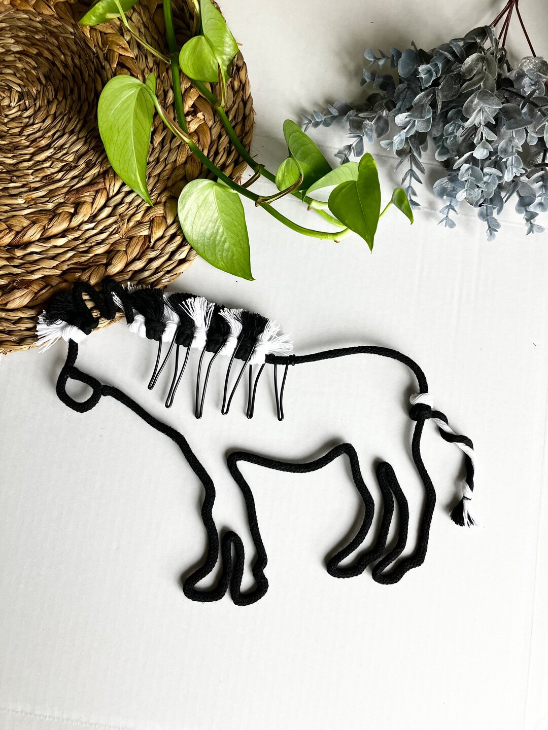 Rope Wire Zebra / Kids Wall / Shelf Decor / Animal Nursery / - Etsy